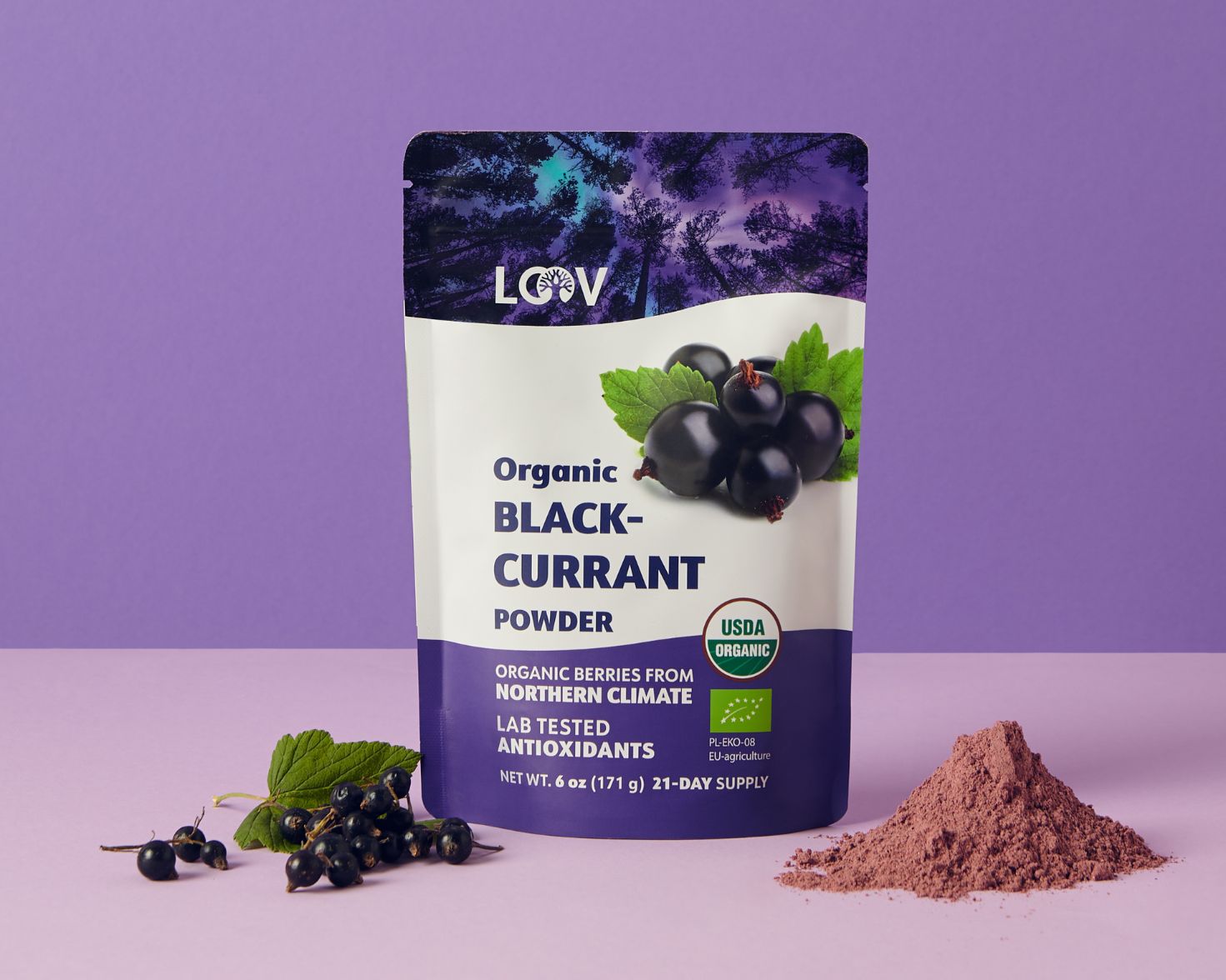 Blackcurrant Powder │ Organic & Freeze-Dried │ LOOV Organic
